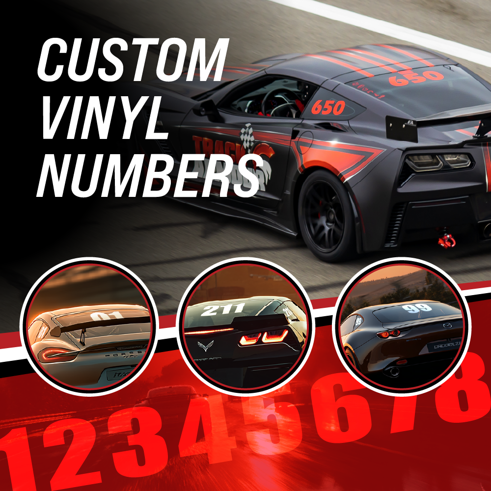 TrackArmour - Removable Vinyl Number Decals for Track Days